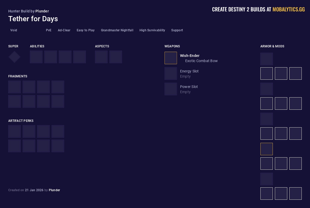 Tether for Days - Destiny 2 Hunter Build for PvE - Mobalytics