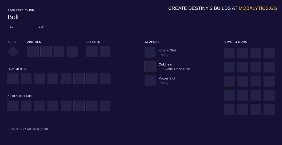 Bolt - Destiny 2 Arc Titan Build by b0x