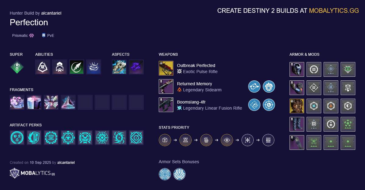 Perfection - Destiny 2 Prismatic Hunter Build by alcantariel