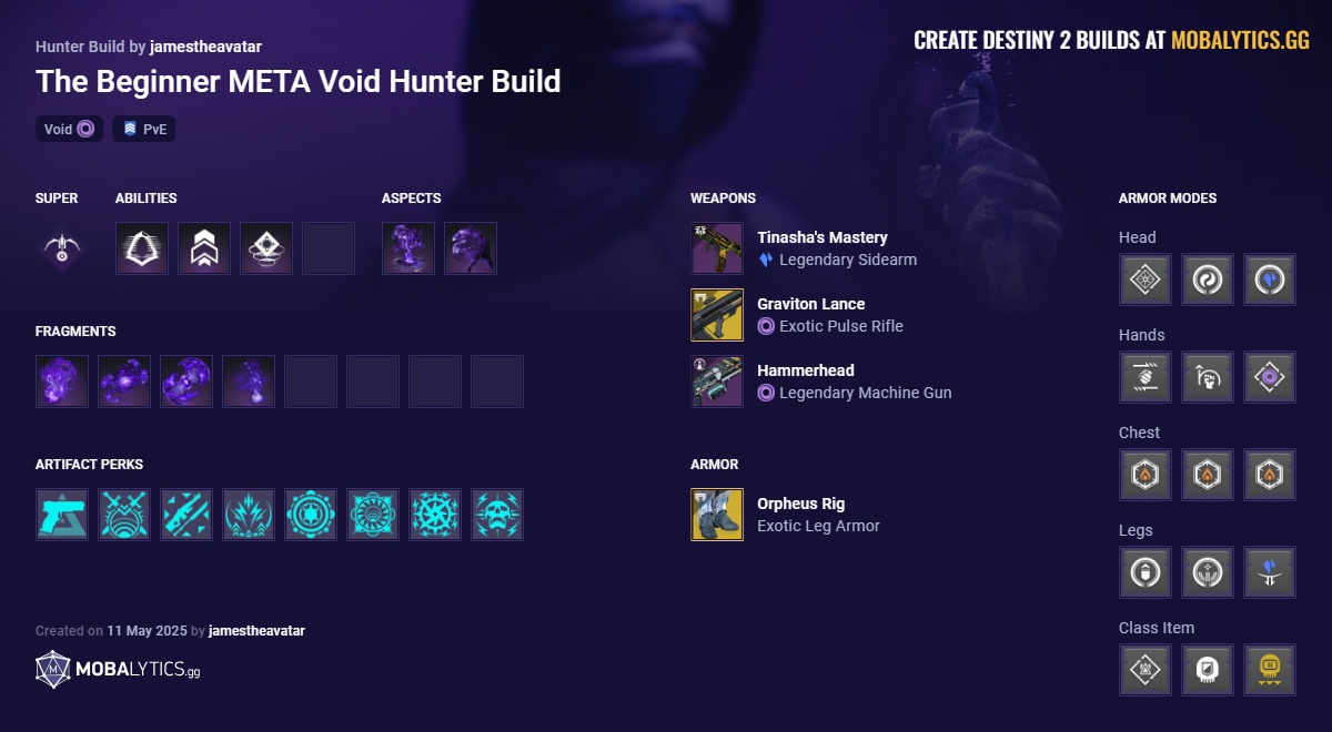 The Beginner META Void Hunter Build - Destiny 2 Void Hunter Build by ...