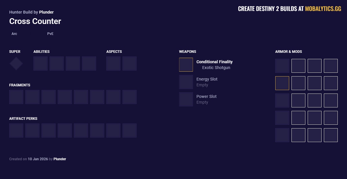 Cross Counter - Destiny 2 Hunter Build for PvE - Mobalytics