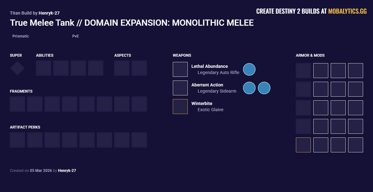 True Melee Tank // DOMAIN EXPANSION: MONOLITHIC MELEE - Destiny 2 ...