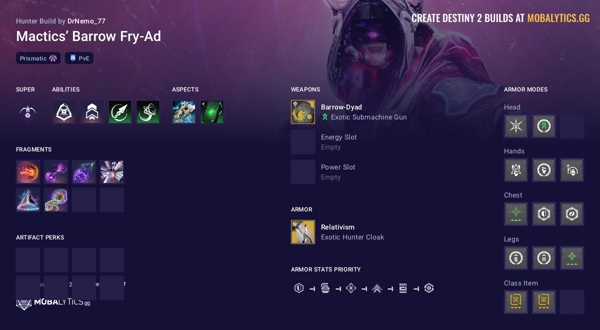 Mactics’ Barrow Fry-Ad - Destiny 2 Prismatic Hunter Build by DrNemo_77