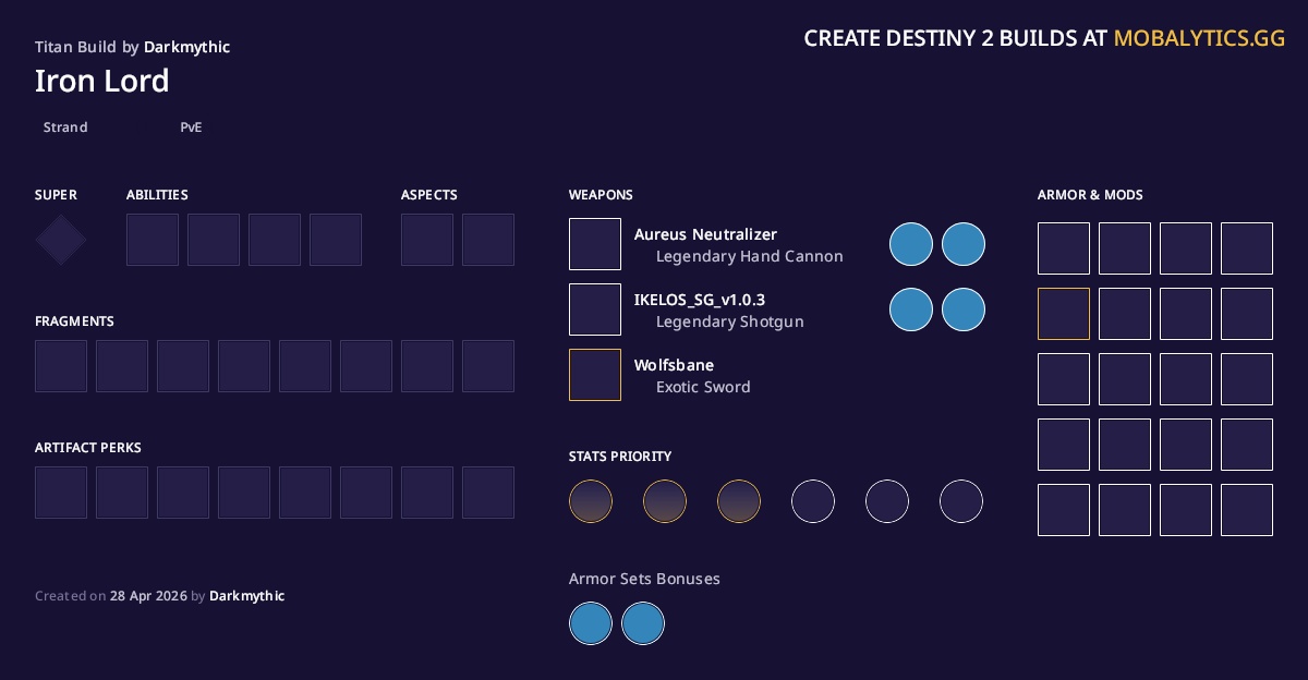 Iron Lord - Destiny 2 Strand Titan Build by Darkmythic