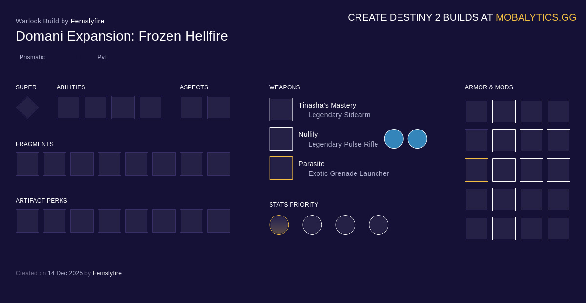 Domani Expansion: Frozen Hellfire - Destiny 2 Prismatic Warlock Build ...