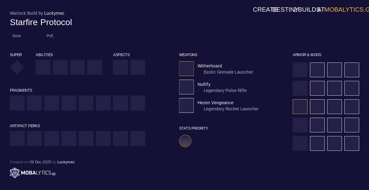 Starfire Protocol - Destiny 2 Solar Warlock Build by Luckymec