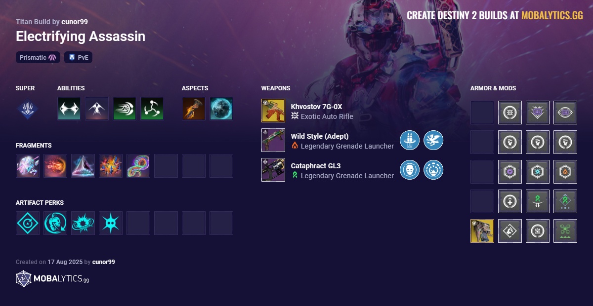 Electrifying Assassin - Destiny 2 Prismatic Titan Build by cunor99