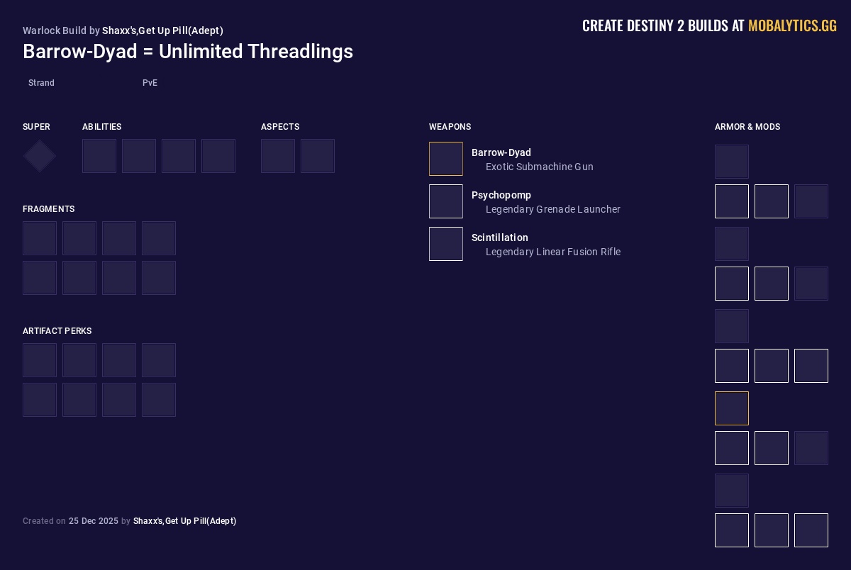 Barrow-Dyad = Unlimited Threadlings - Destiny 2 Strand Warlock Build by ...