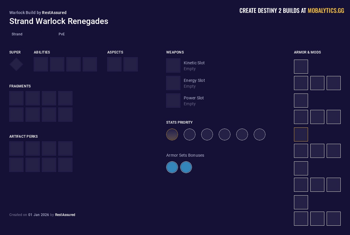 Strand Warlock Renegades - Destiny 2 Strand Warlock Build by RestAssured