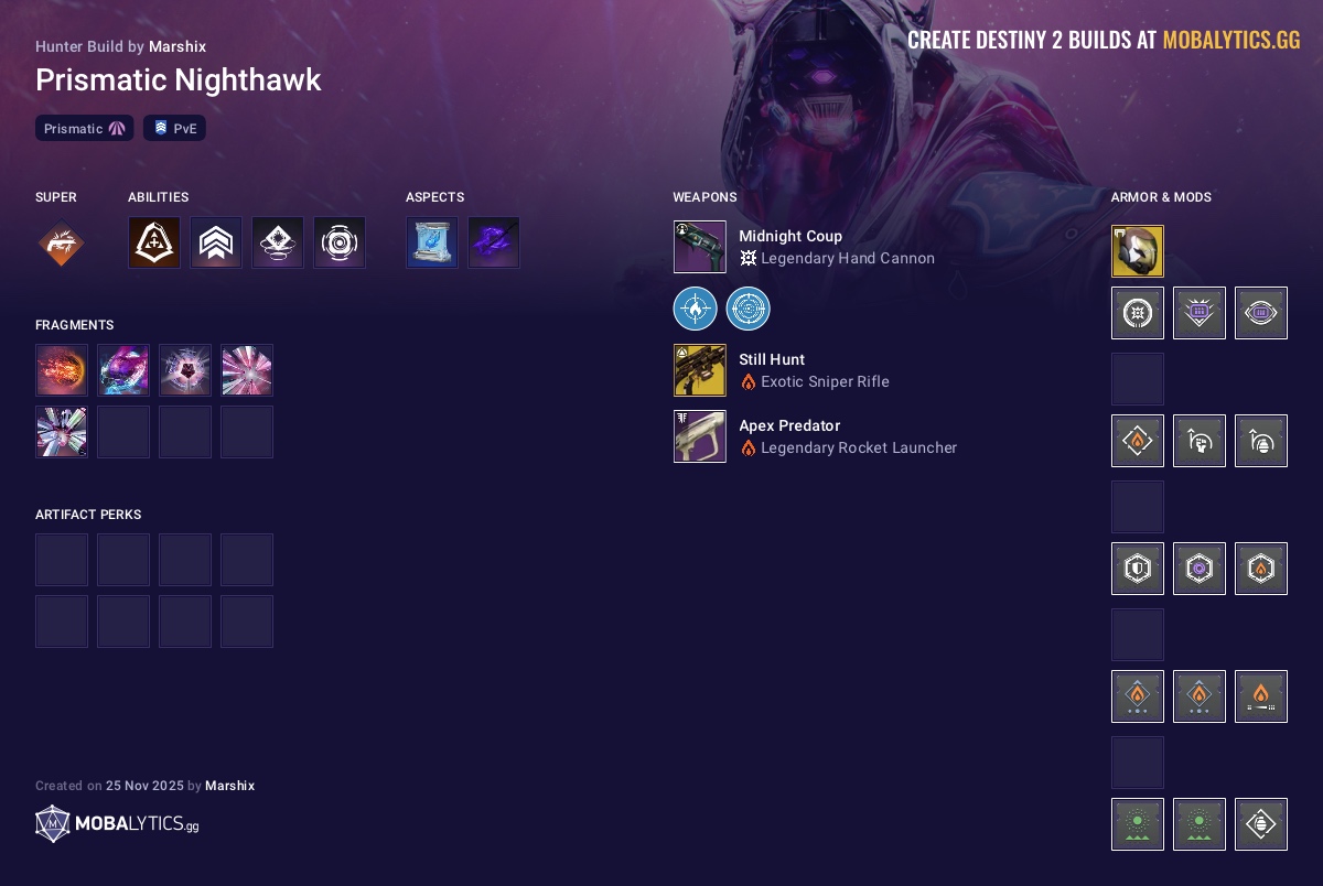 Prismatic Nighthawk - Destiny 2 Prismatic Hunter Build by Marshix
