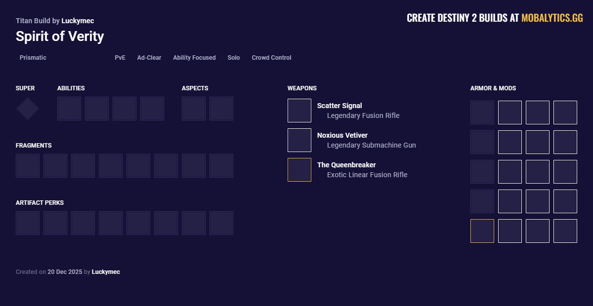 Spirit of Verity - Destiny 2 Prismatic Titan Build by Luckymec