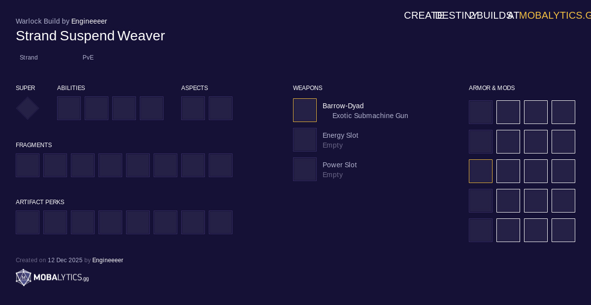 Strand Suspend Weaver - Destiny 2 Strand Warlock Build by Engineeeer