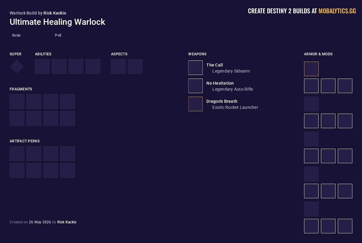 Ultimate Healing Warlock - Destiny 2 Solar Warlock Build by Rick Kackis