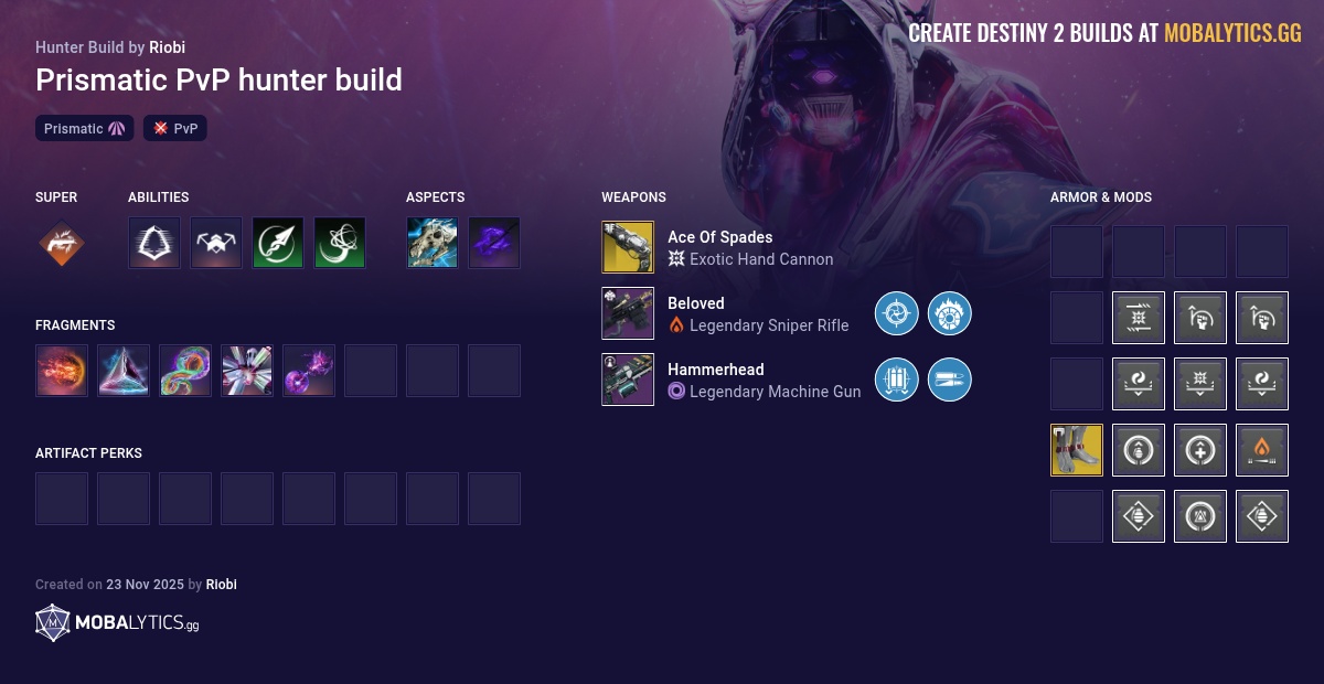 Prismatic PvP hunter build - Destiny 2 Prismatic Hunter Build by Riobi