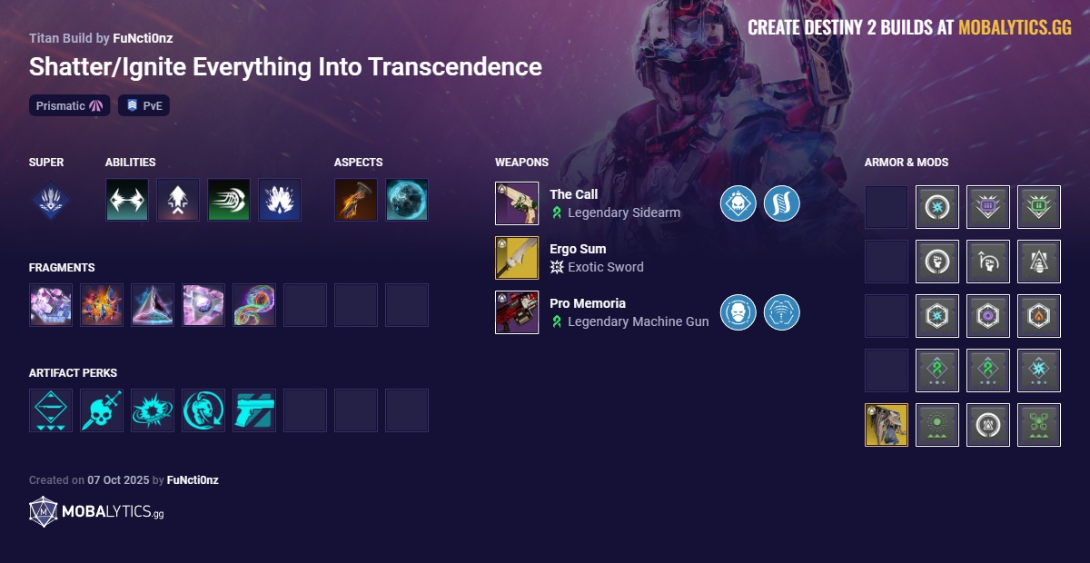 Shatter/Ignite Everything Into Transcendence - Destiny 2 Prismatic ...