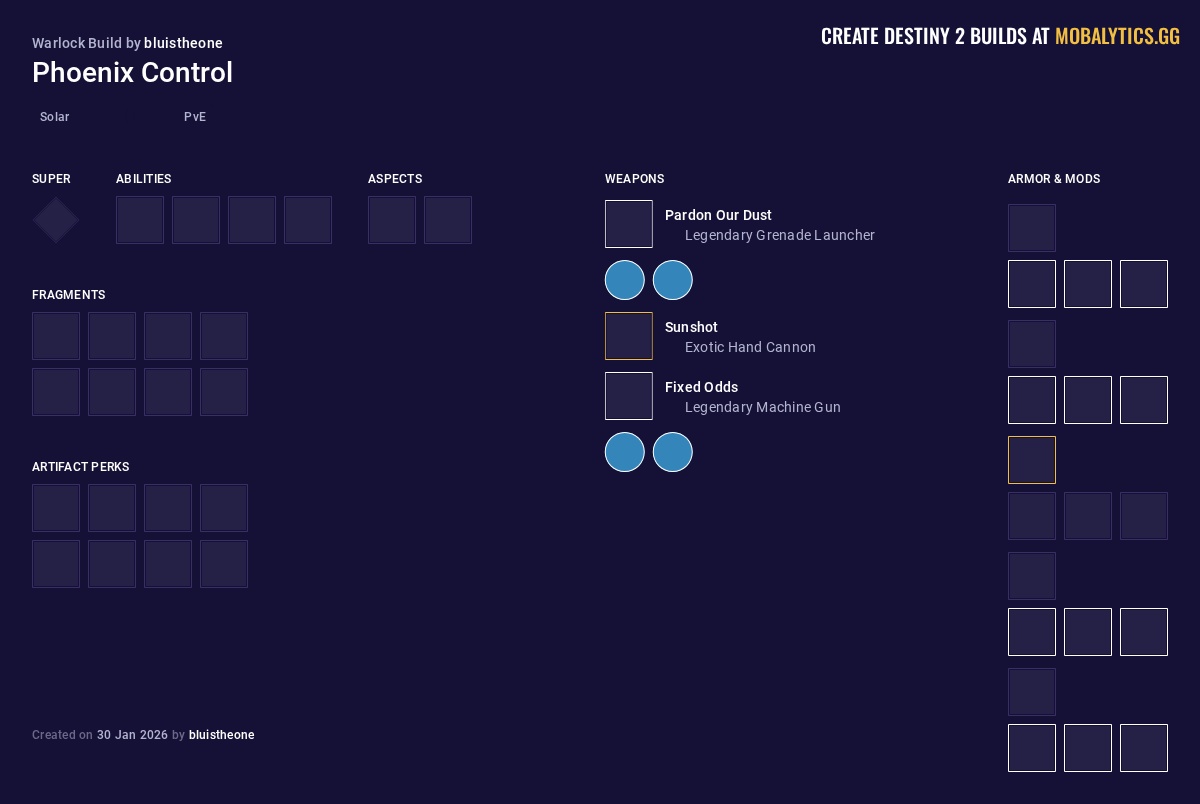 Phoenix Control - Destiny 2 Solar Warlock Build by bluistheone