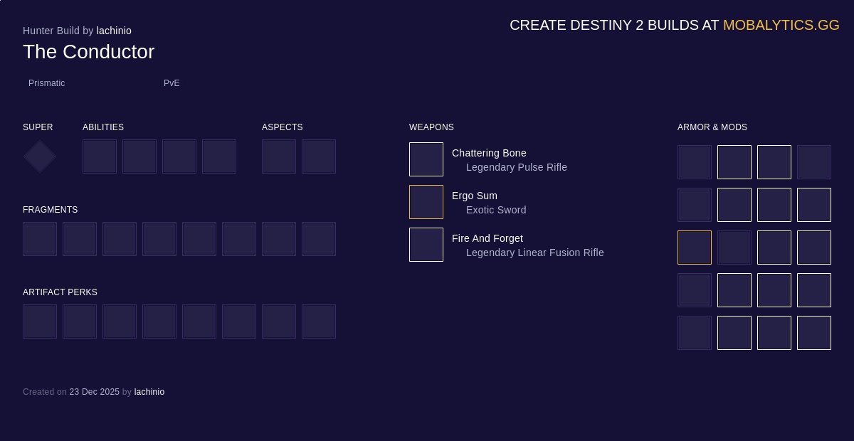 The Conductor - Destiny 2 Prismatic Hunter Build by lachinio