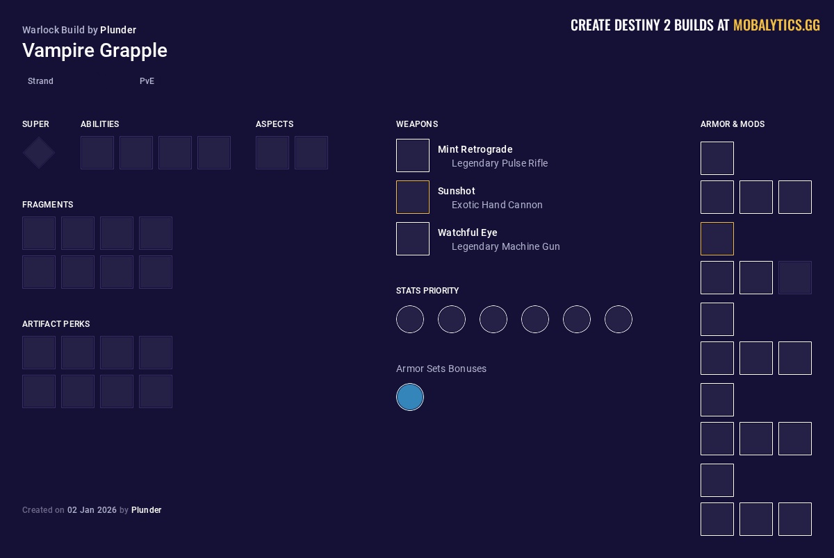 Vampire Grapple - Destiny 2 Strand Warlock Build by Plunder