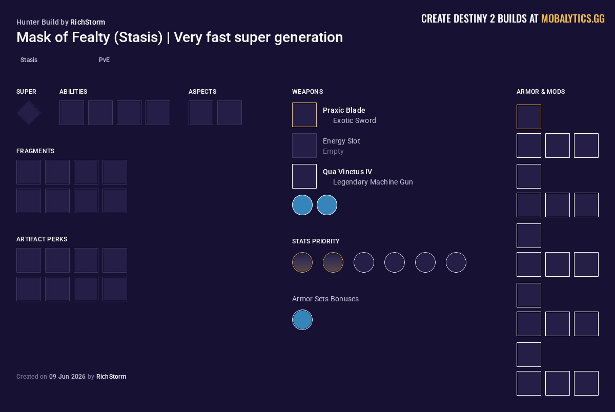 Mask of Fealty (Stasis) | Very fast super generation - Destiny 2 Stasis ...
