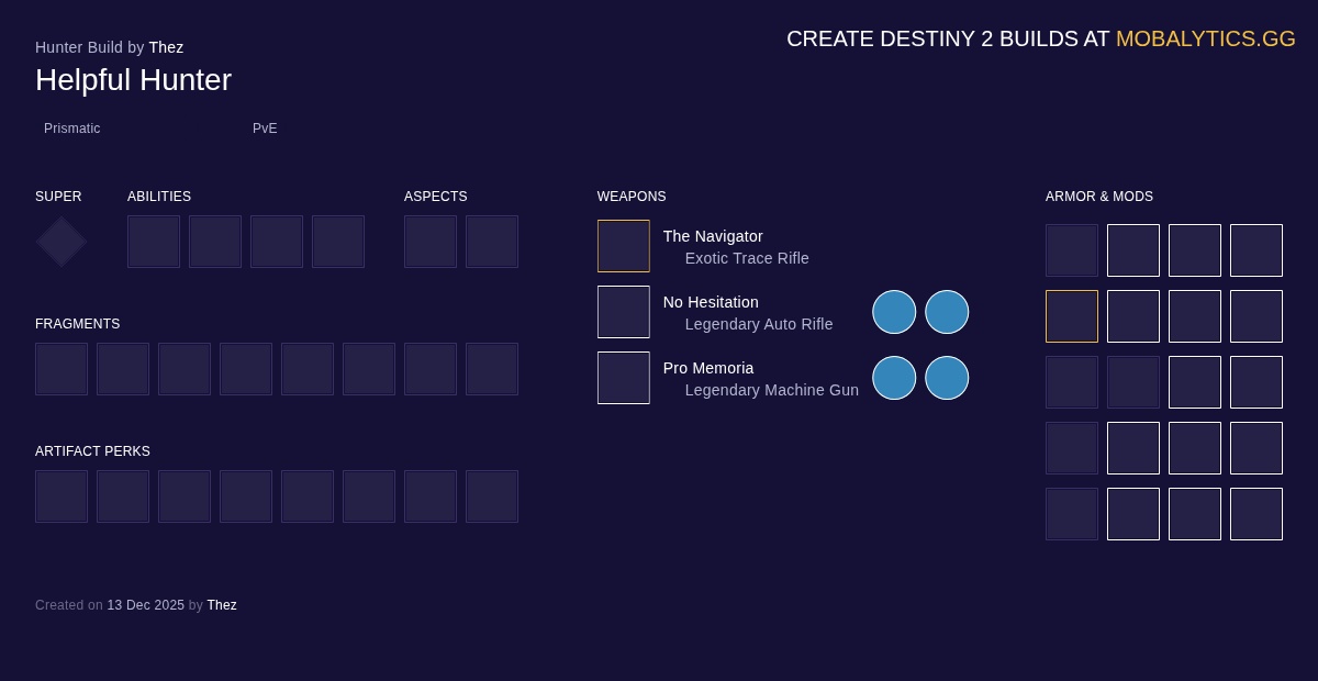 Helpful Hunter - Destiny 2 Prismatic Hunter Build by Thez