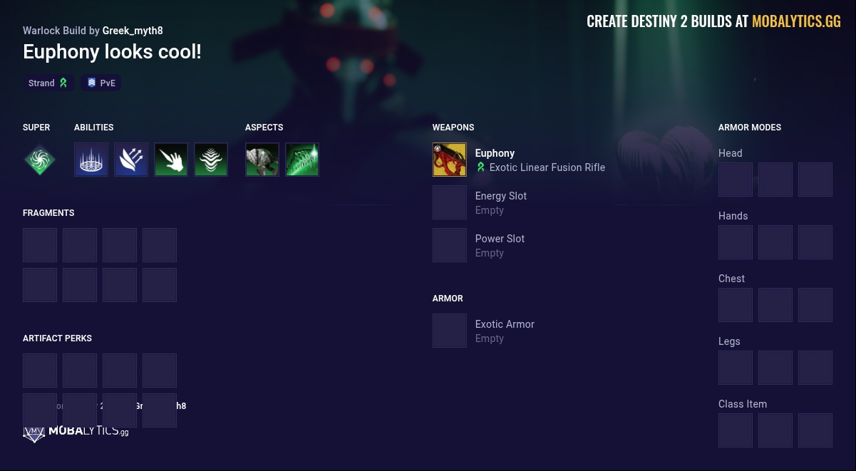 Euphony looks cool! - Destiny 2 Strand Warlock Build by Greek_myth8