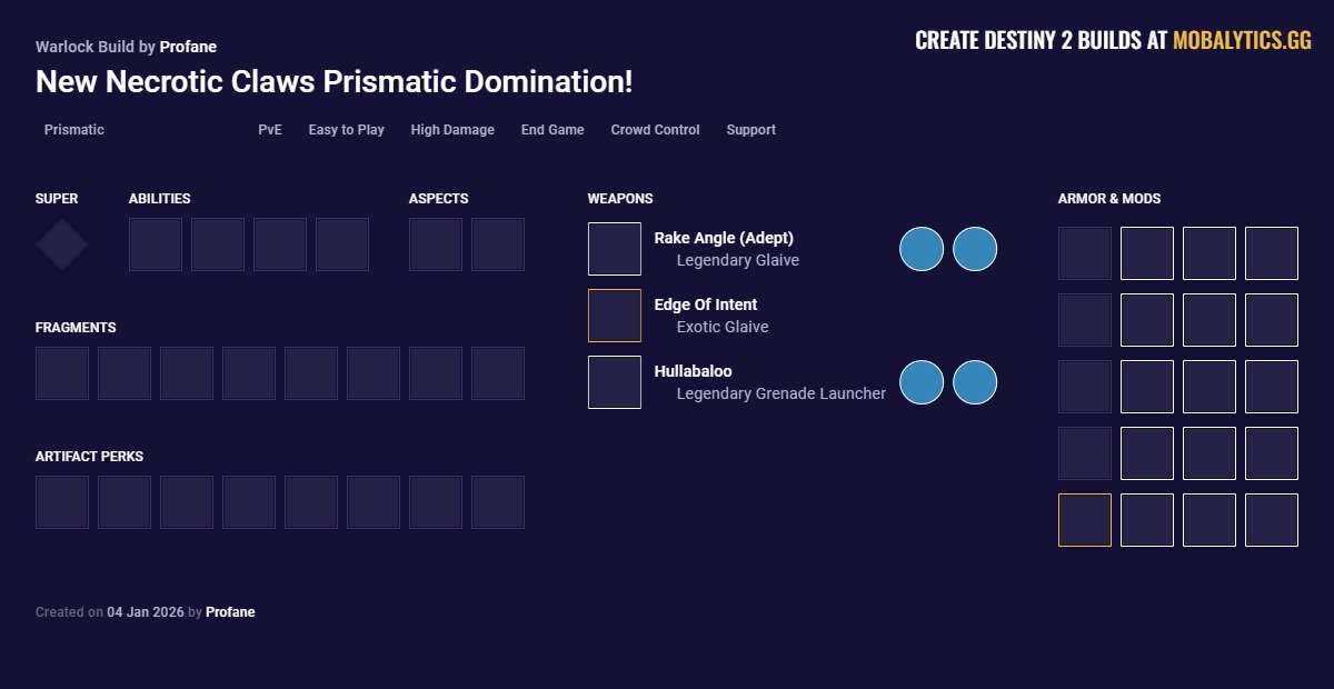 New Necrotic Claws Prismatic Domination! - Destiny 2 Warlock Build for ...