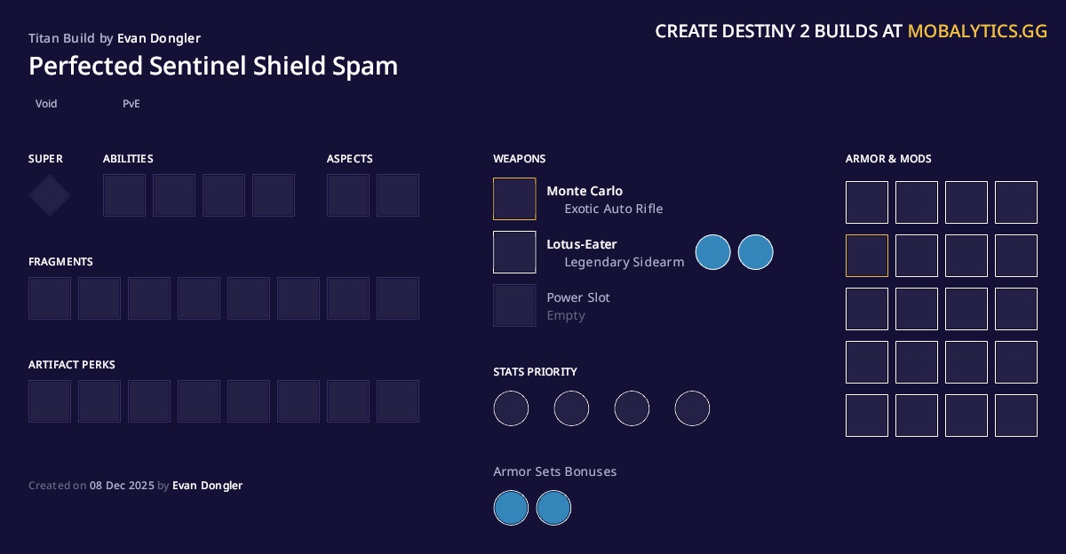 Perfected Sentinel Shield Spam - Destiny 2 Void Titan Build by Evan Dongler