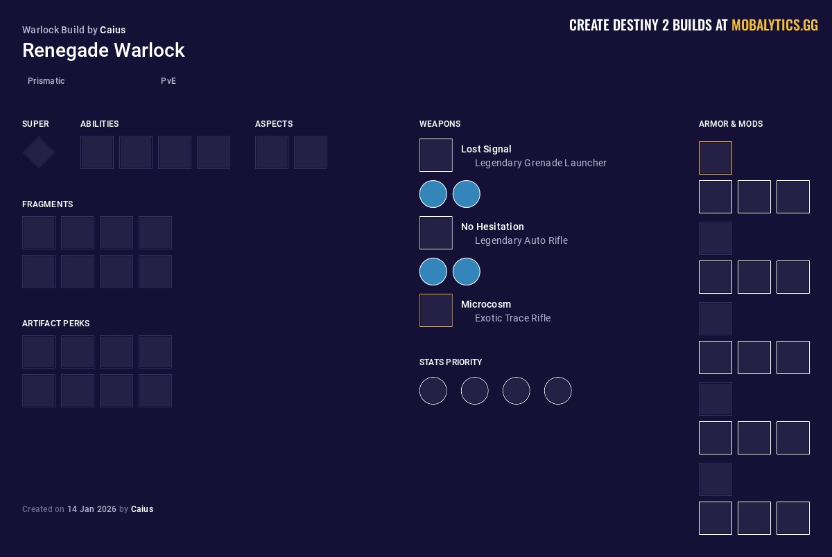 Renegade Warlock - Destiny 2 Prismatic Warlock Build by Caius