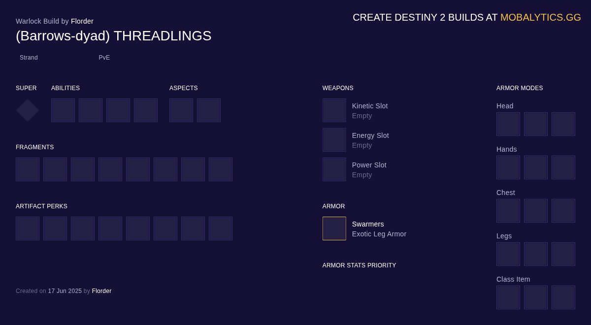 (Barrows-dyad) THREADLINGS - Destiny 2 Strand Warlock Build by Florder