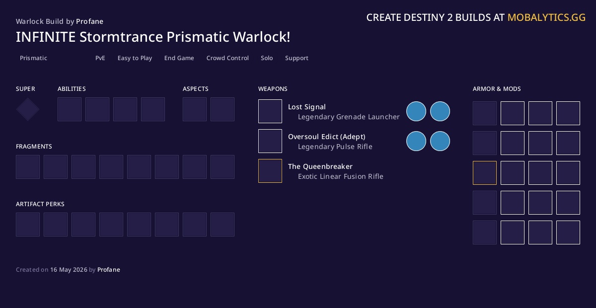 INFINITE Stormtrance Prismatic Warlock! - Destiny 2 Warlock Build for ...