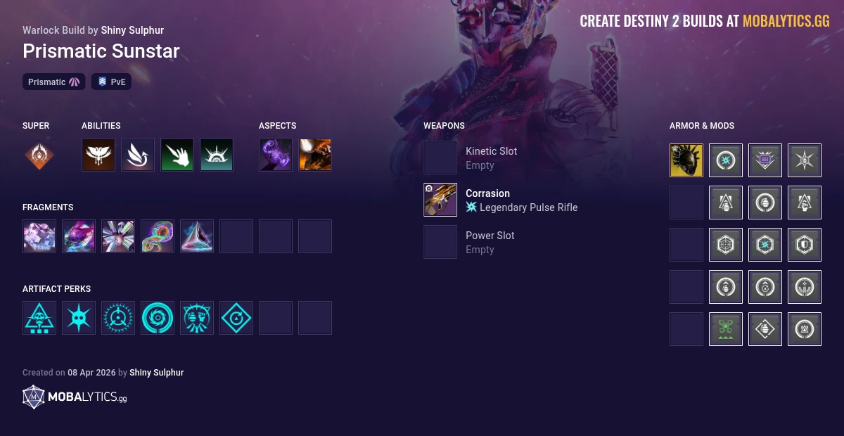 Prismatic Sunstar - Destiny 2 Prismatic Warlock Build by Shiny Sulphur