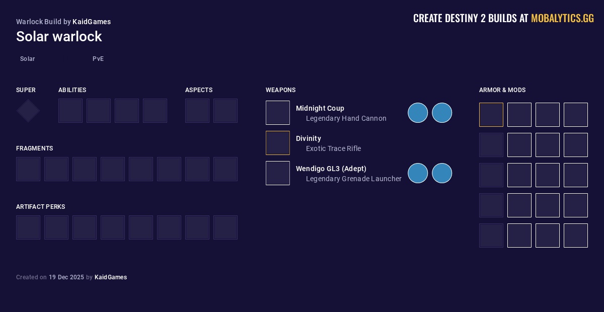Solar warlock - Destiny 2 Solar Warlock Build by KaidGames