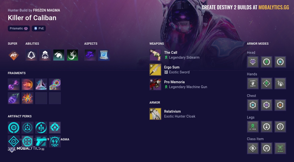 Killer of Caliban - Destiny 2 Prismatic Hunter Build by FR0ZEN MAGMA