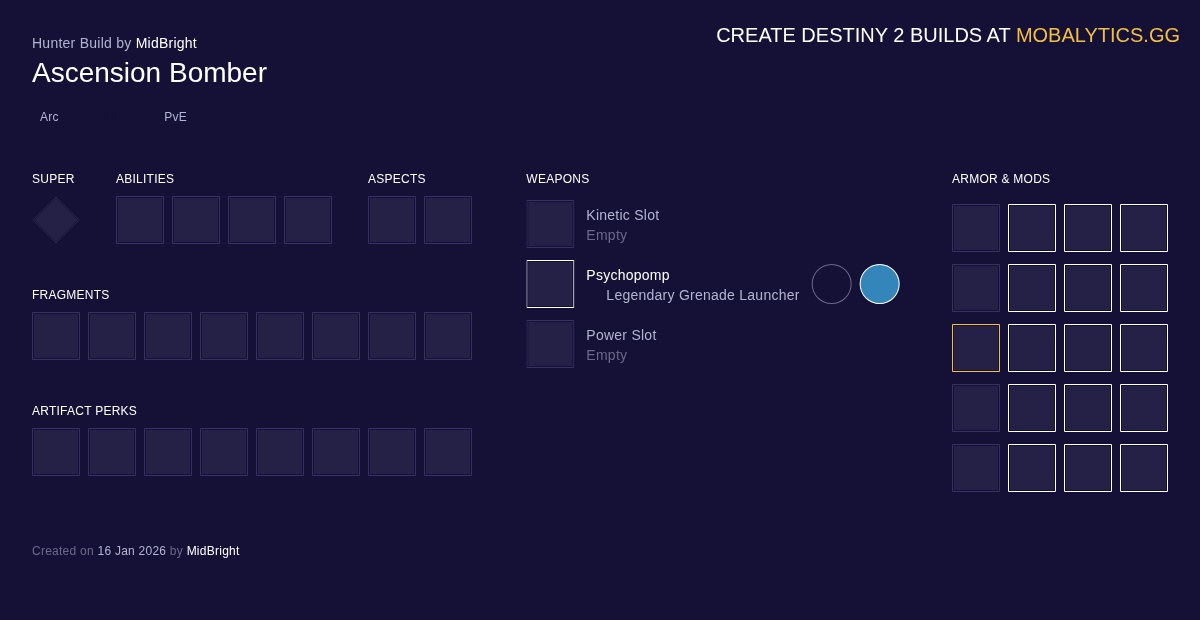 Ascension Bomber - Destiny 2 Arc Hunter Build by MidBright