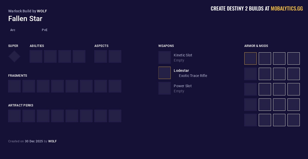 Fallen Star - Destiny 2 Arc Warlock Build by WOLF
