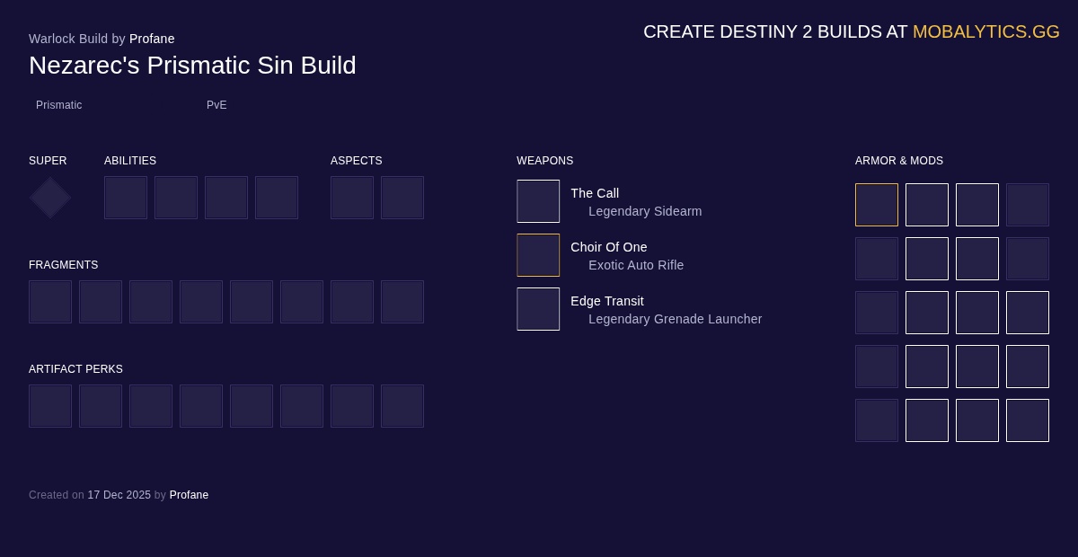 Nezarec's Prismatic Sin Build - Destiny 2 Prismatic Warlock Build by ...