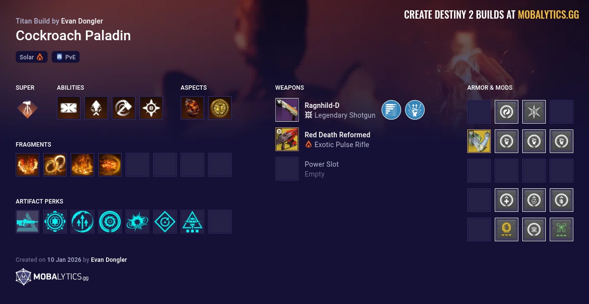 Cockroach Paladin - Destiny 2 Solar Titan Build by SirCockwood