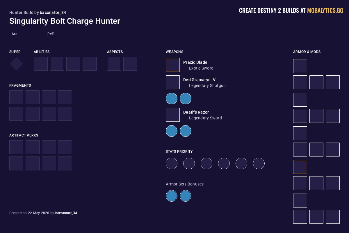 Singularity Bolt Charge Hunter - Destiny 2 Arc Hunter Build by baconator_34