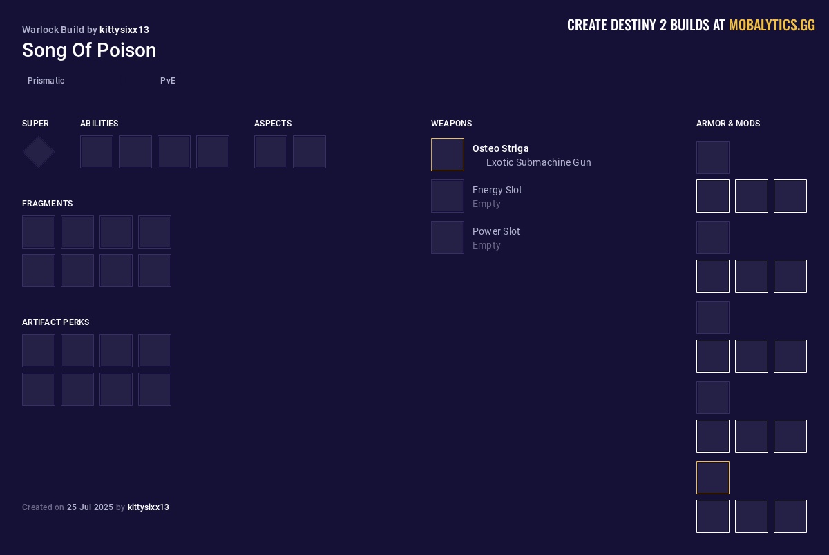 Song Of Poison - Destiny 2 Prismatic Warlock Build by kittysixx13