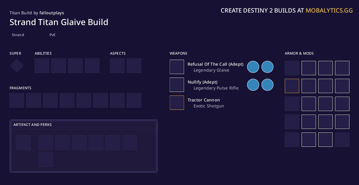 Strand Titan Glaive Build - Destiny 2 Strand Titan Build by falloutplays