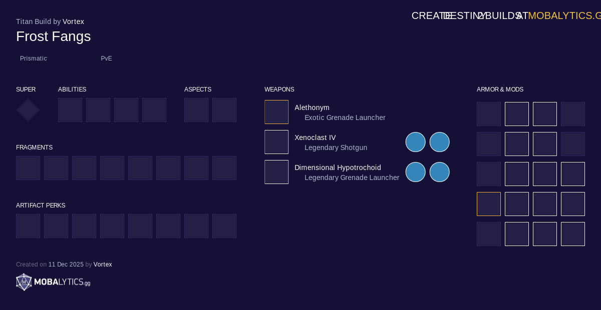 Frost Fangs - Destiny 2 Prismatic Titan Build by Vortex