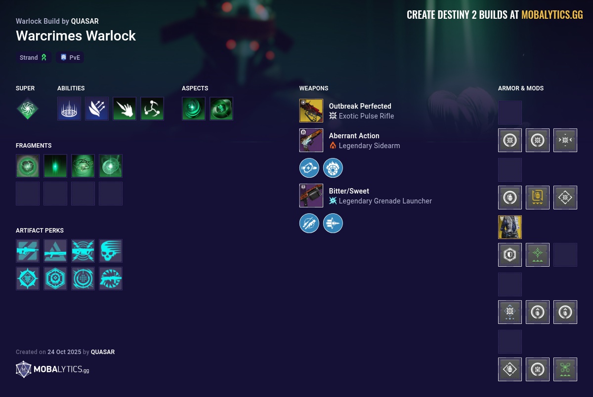 Warcrimes Warlock - Destiny 2 Strand Warlock Build by QUASAR