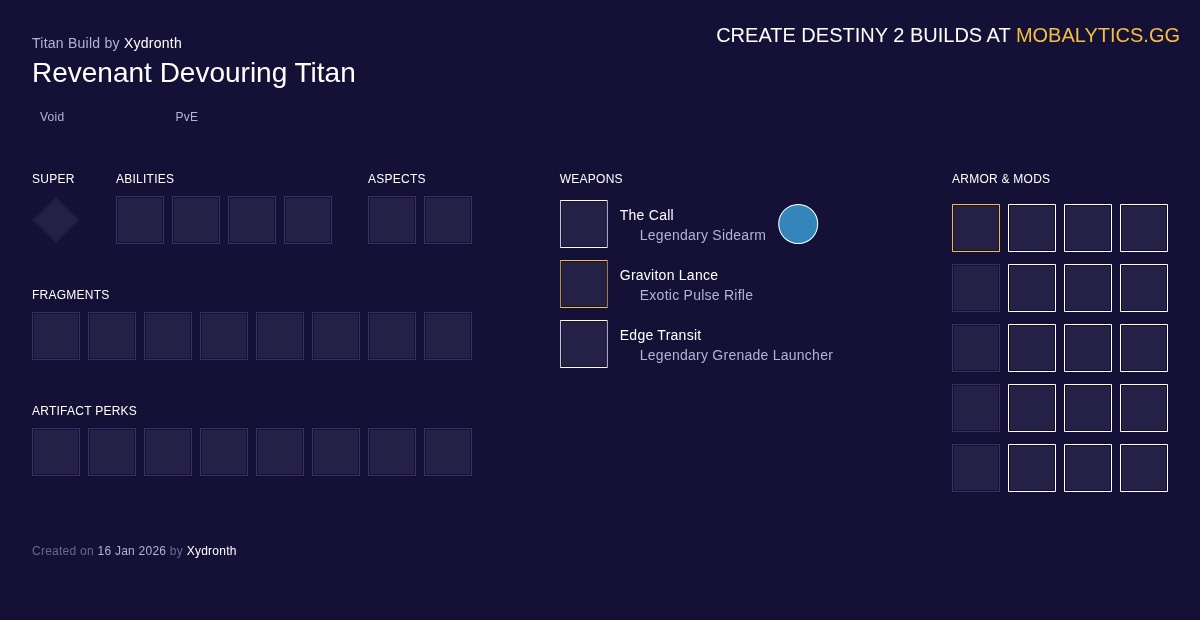 Revenant Devouring Titan - Destiny 2 Void Titan Build by Xydronth