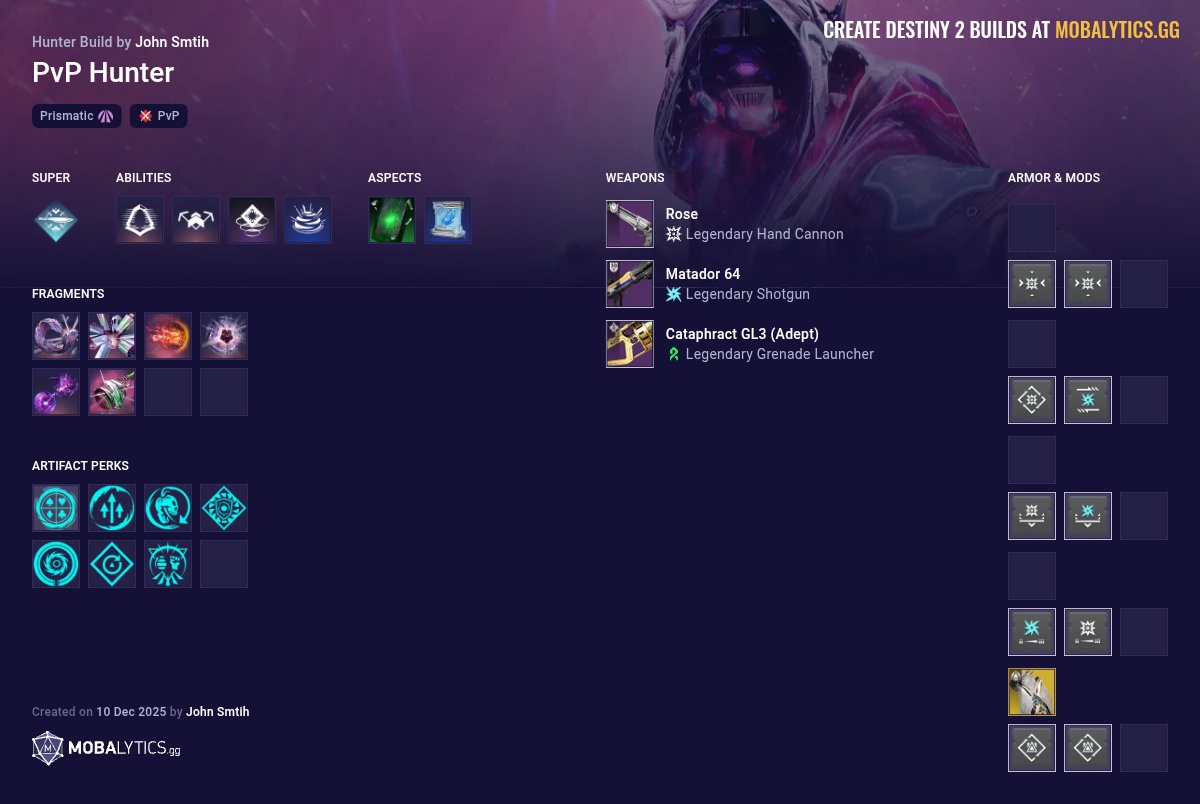PvP Hunter - Destiny 2 Prismatic Hunter Build by John Smtih