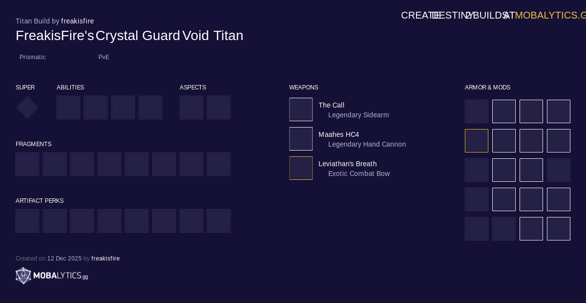 FreakisFire's Crystal Guard Void Titan - Destiny 2 Prismatic Titan ...
