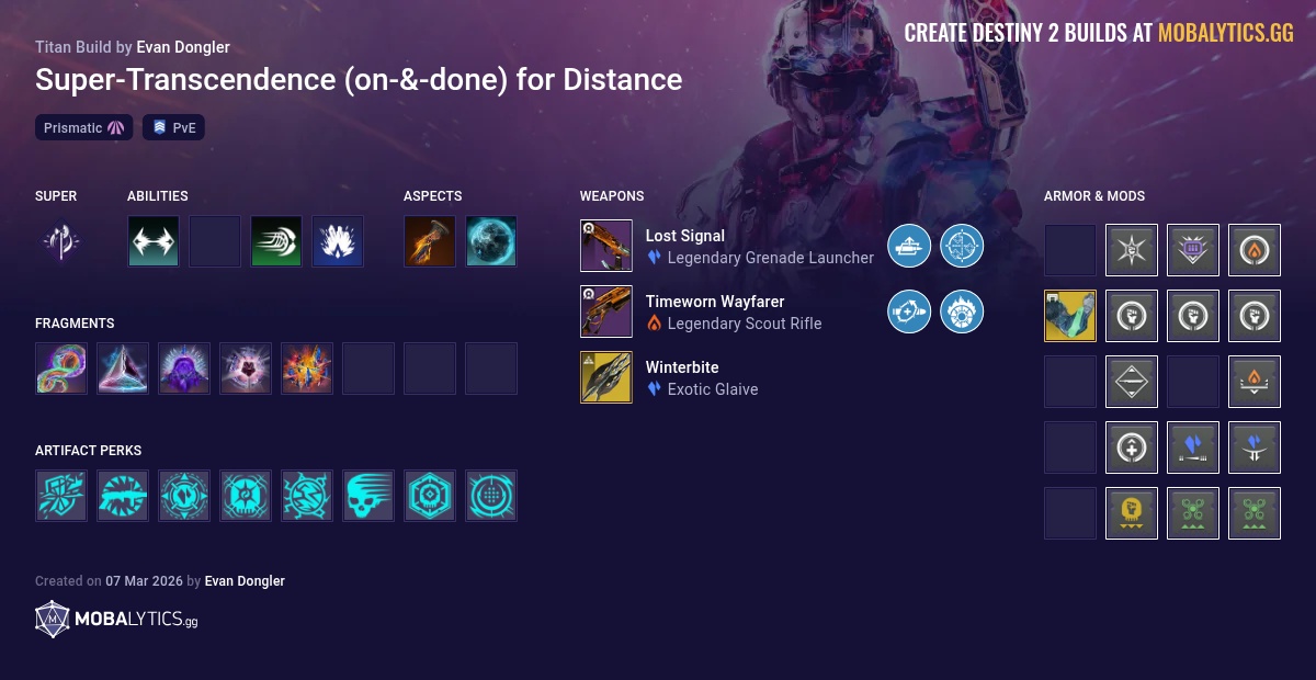 Super-Transcendence (on-&-done) for Distance - Destiny 2 Prismatic ...