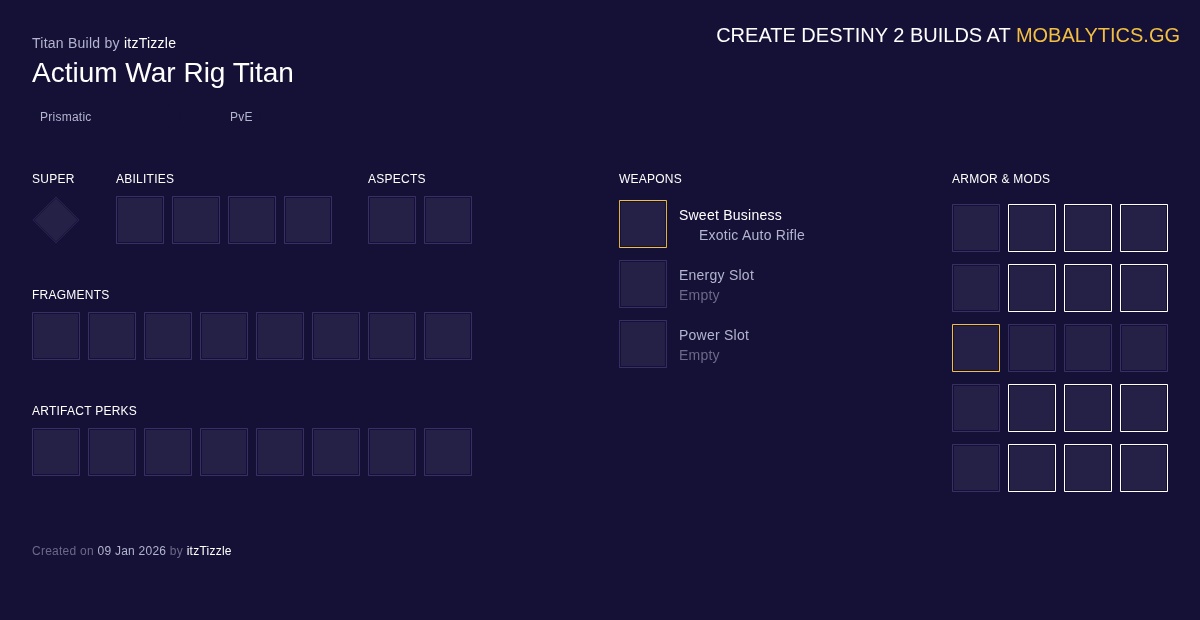Actium War Rig Titan - Destiny 2 Prismatic Titan Build by itzTizzle