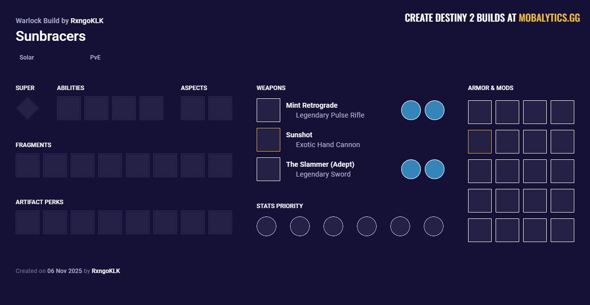 Sunbracers - Destiny 2 Solar Warlock Build by RxngoKLK