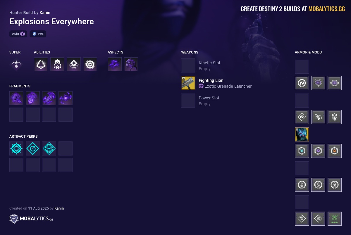 Explosions Everywhere - Destiny 2 Void Hunter Build by Kanin