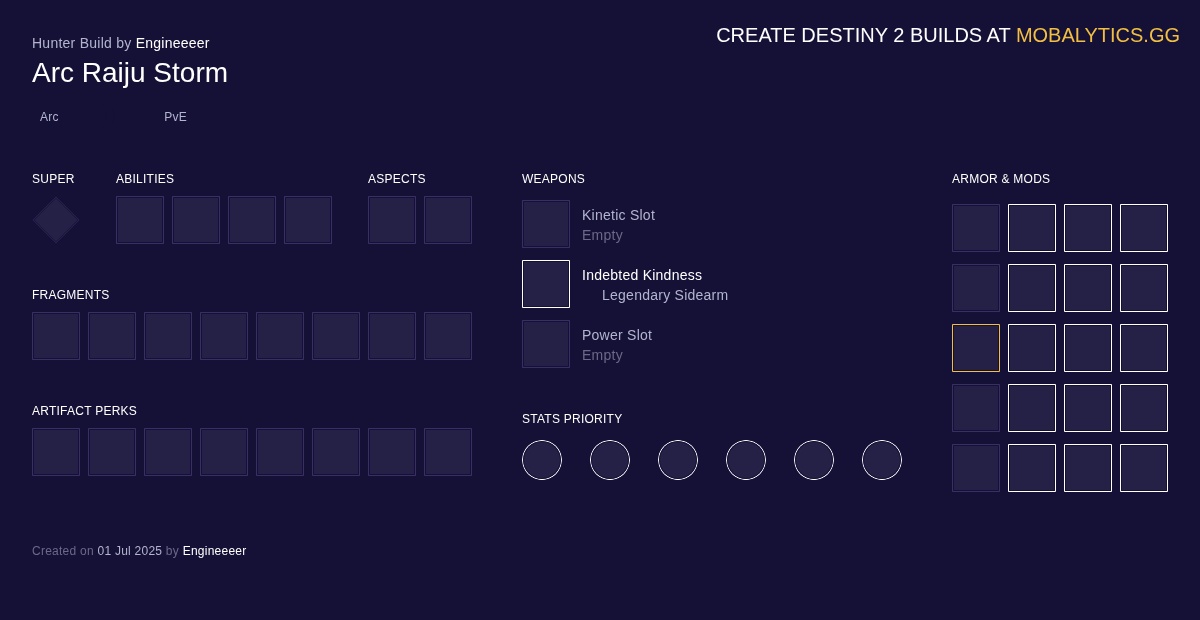 Arc Raiju Storm - Destiny 2 Arc Hunter Build by Engineeeer
